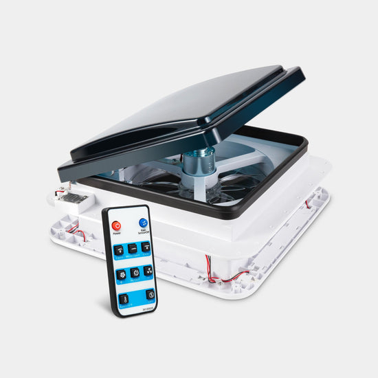 11” RV Roof Vent Fan, 12V 6-Speed RV Fan with LED Light, and Remote ...