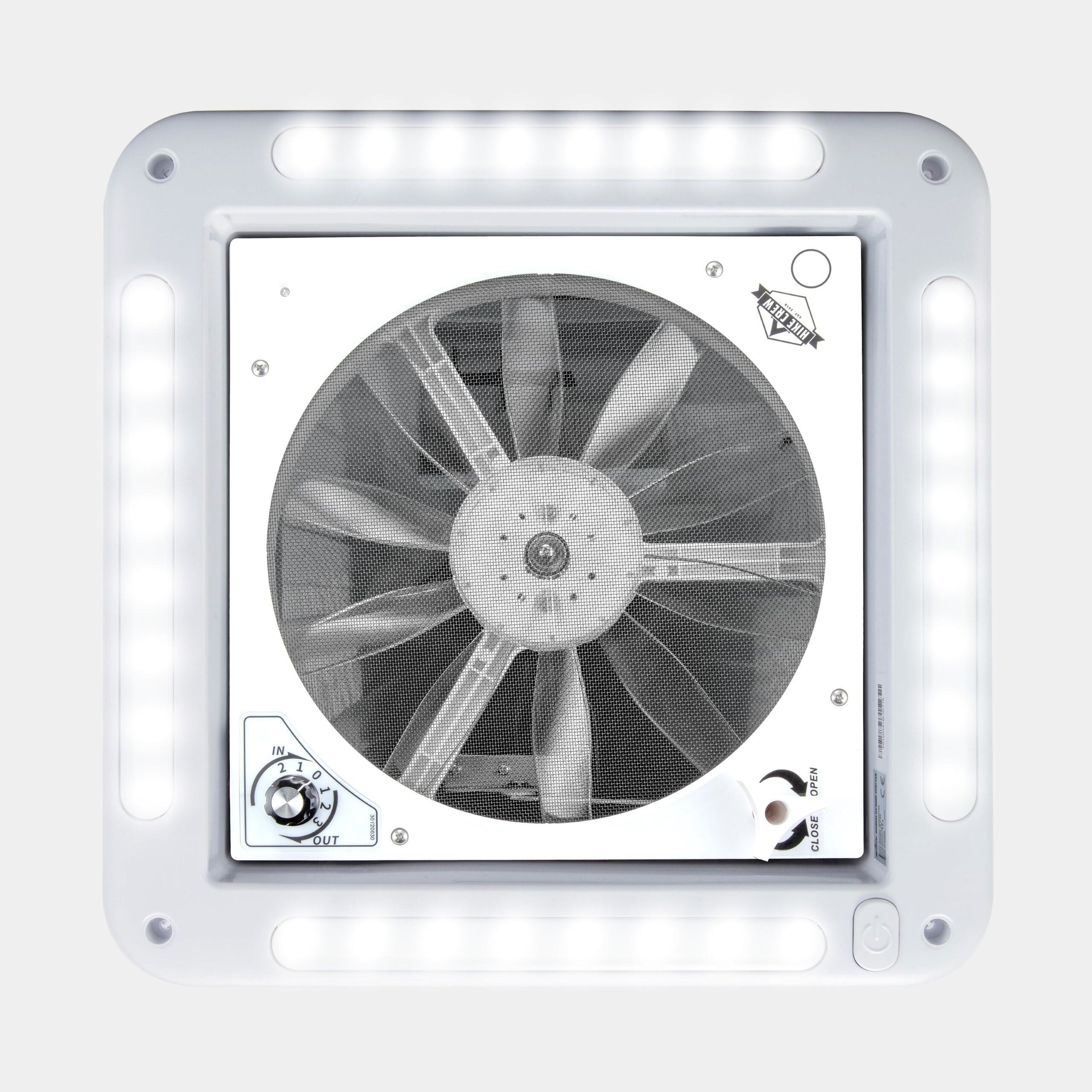 14” RV Roof Vent Fan, 12V Manual Camper Fan with 6-Speeds & LED Light ...