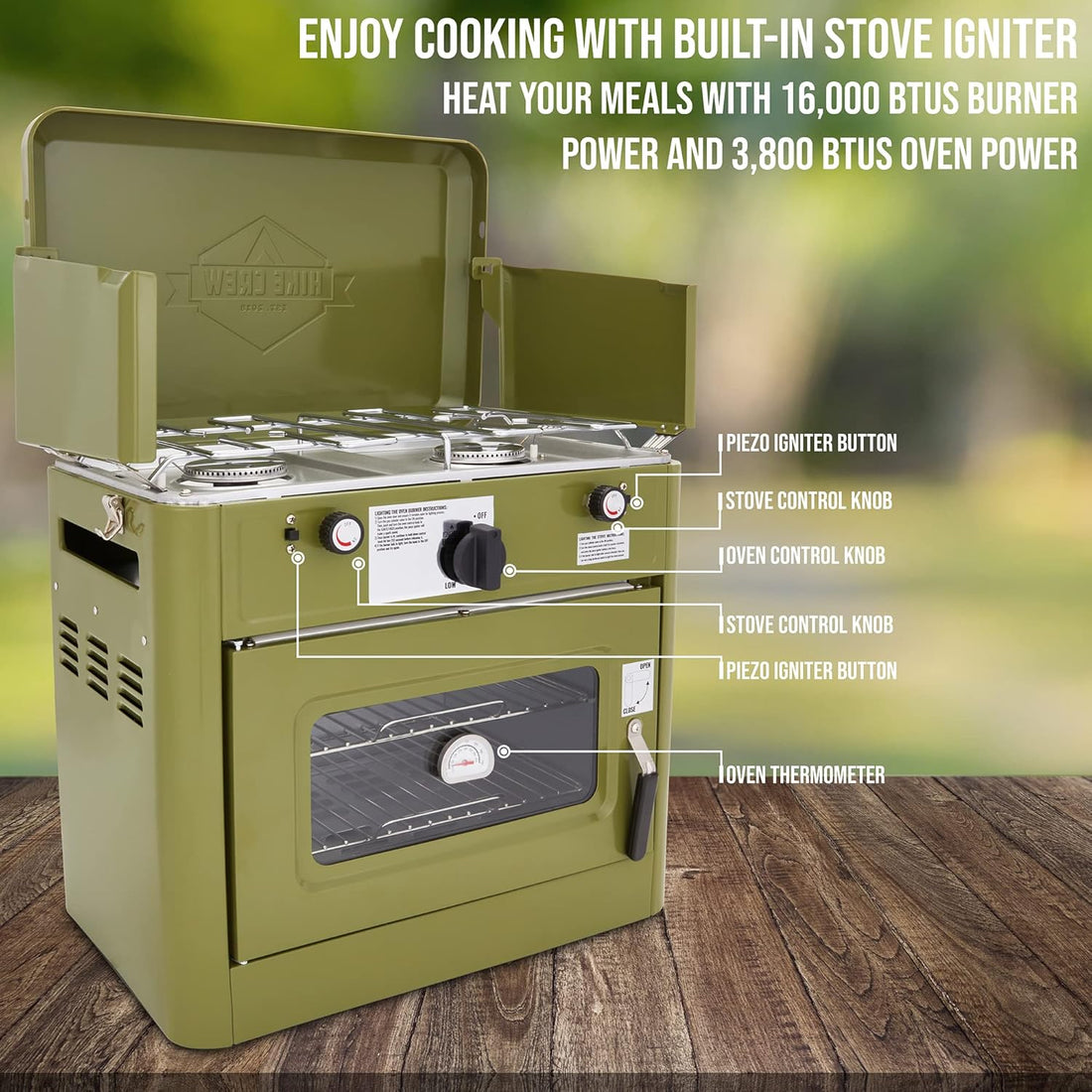 Gas Camping Oven, CSA Approved 2-Burner Stove & Camp Oven with Bag, Ig ...