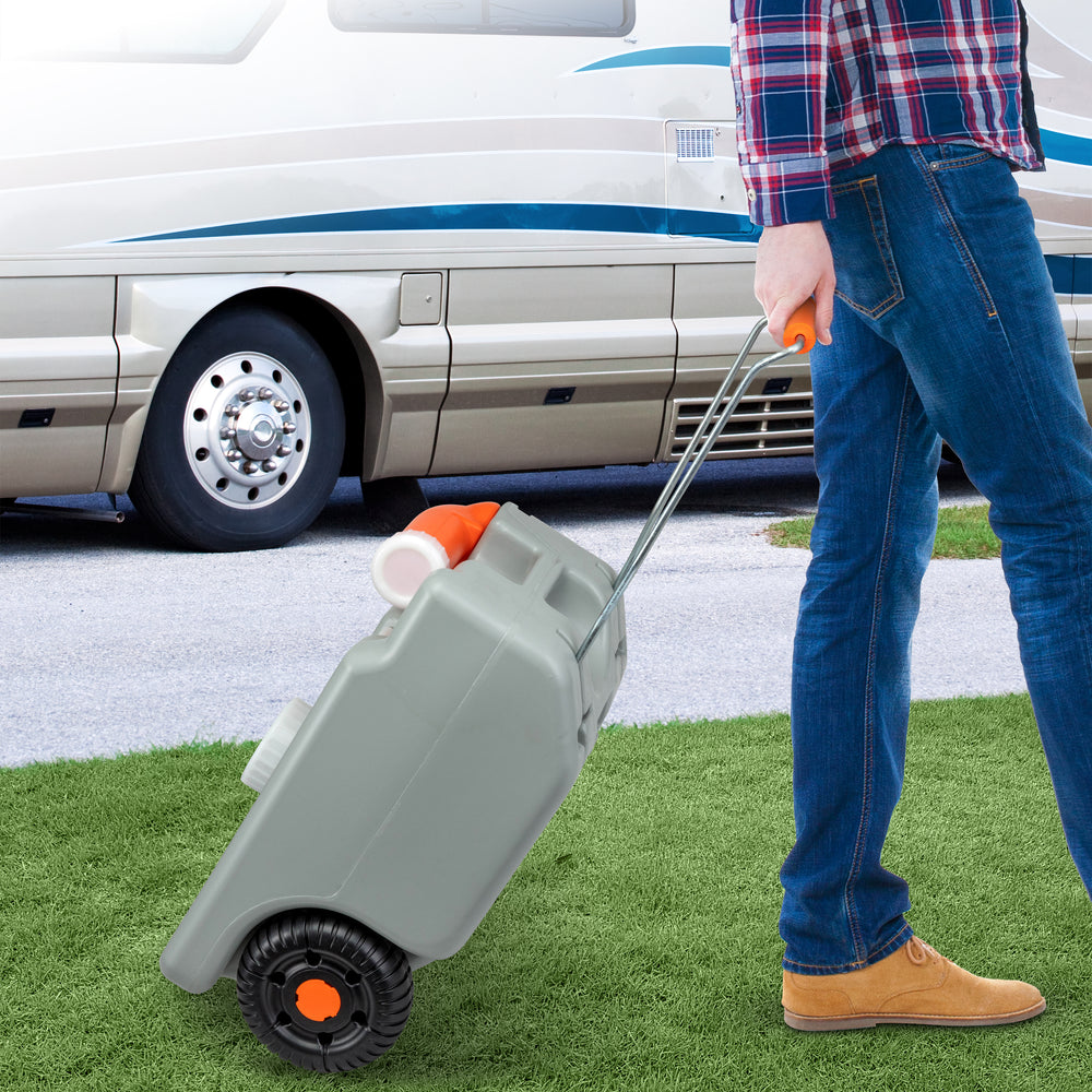 RV 6 Gallon Portable Waste Tank, Odorless Black and Grey RV Waste Tank ...