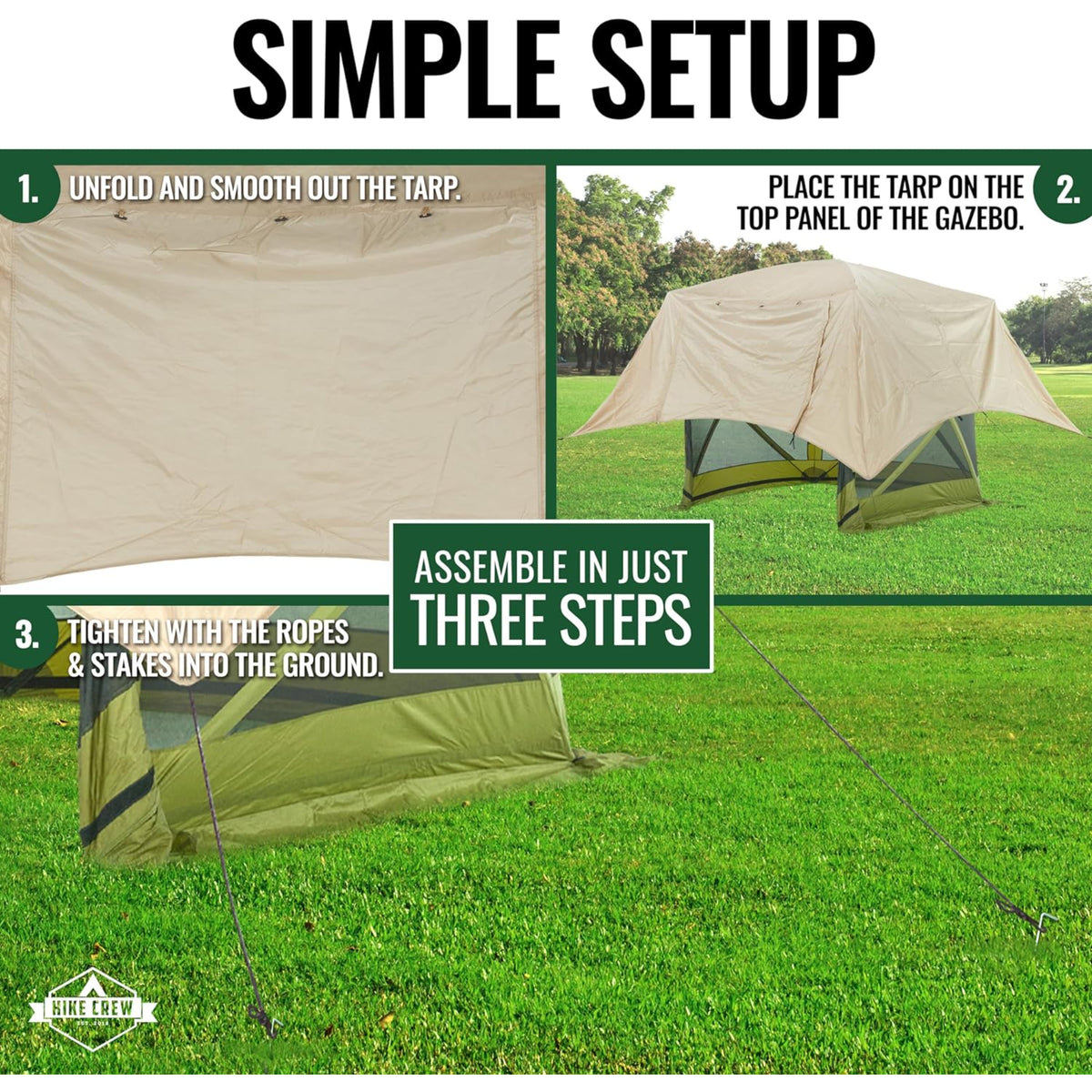 Waterproof Tarp for 4-Sided Popup Tent with 6ft Panels – Hike Crew